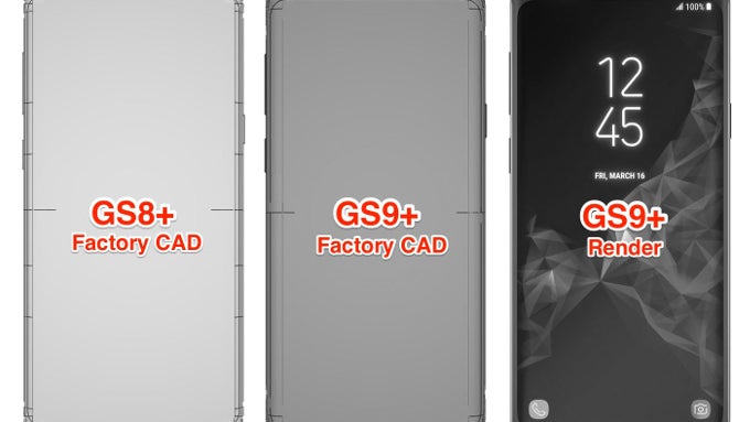 Galaxy S9 CADs show thicker side bezels, more gradual edge curve than ...