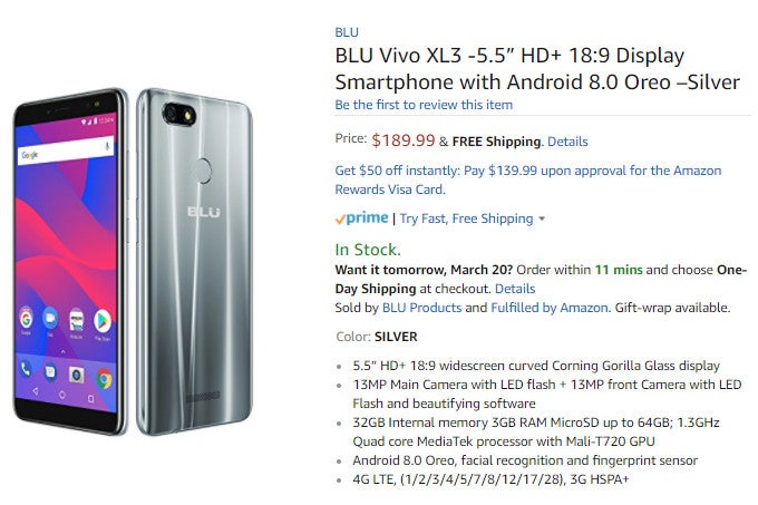 BLU Vivo XL3 launched in the US for $190 - PhoneArena
