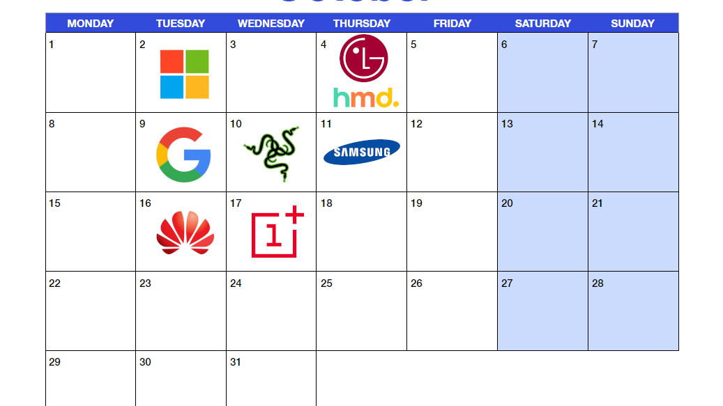 What major releases are coming in October 2018 - PhoneArena