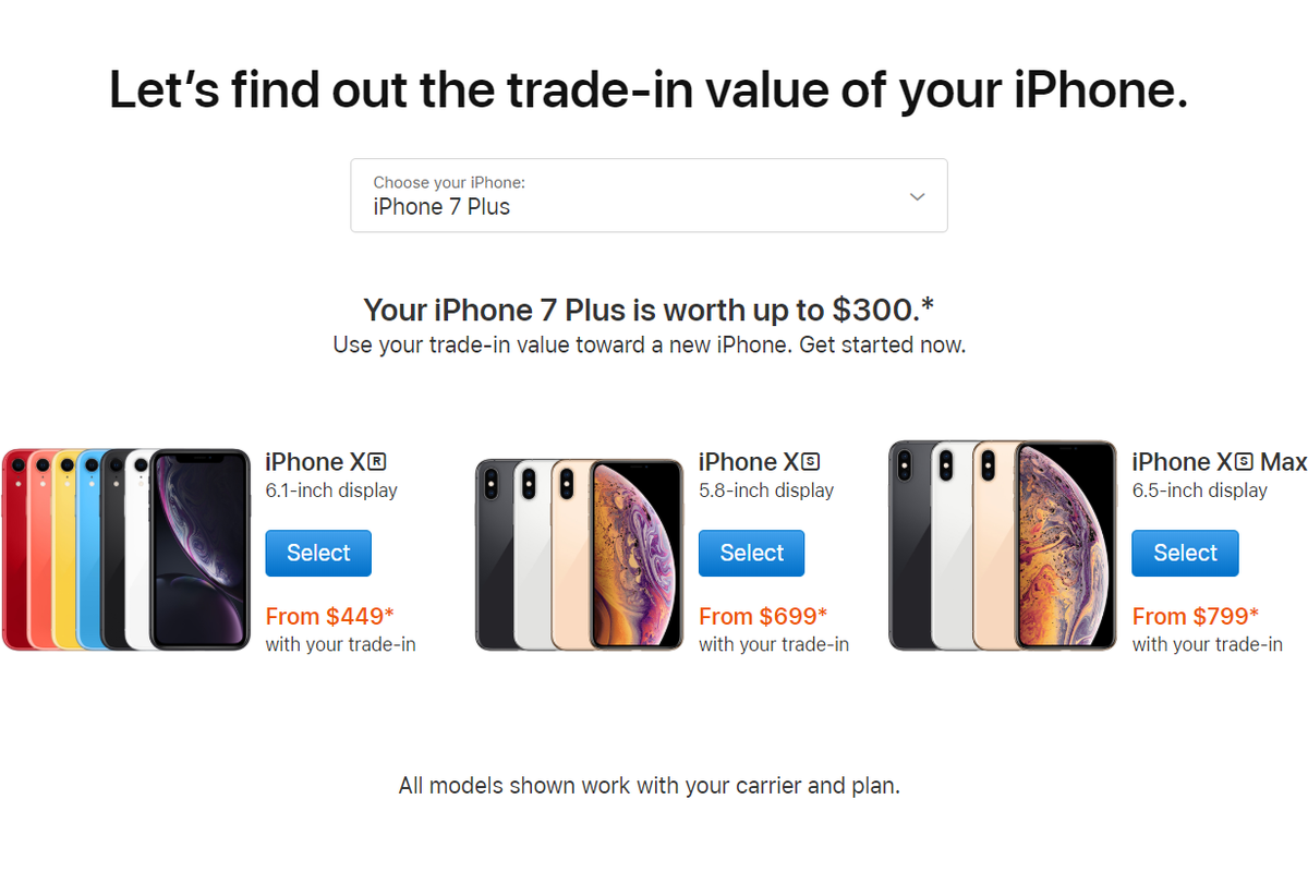 iPhone XS/XR buyers can now compare trade-in promo prices on Apple's ...