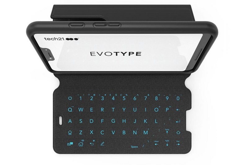 The Evo Type case for Pixel 3 XL features a wireless QWERTY keyboard ...