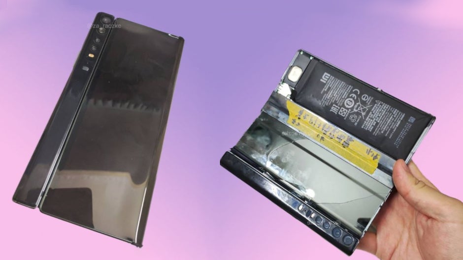A leaked prototype showcases Xiaomi’s outward foldable phone design ...