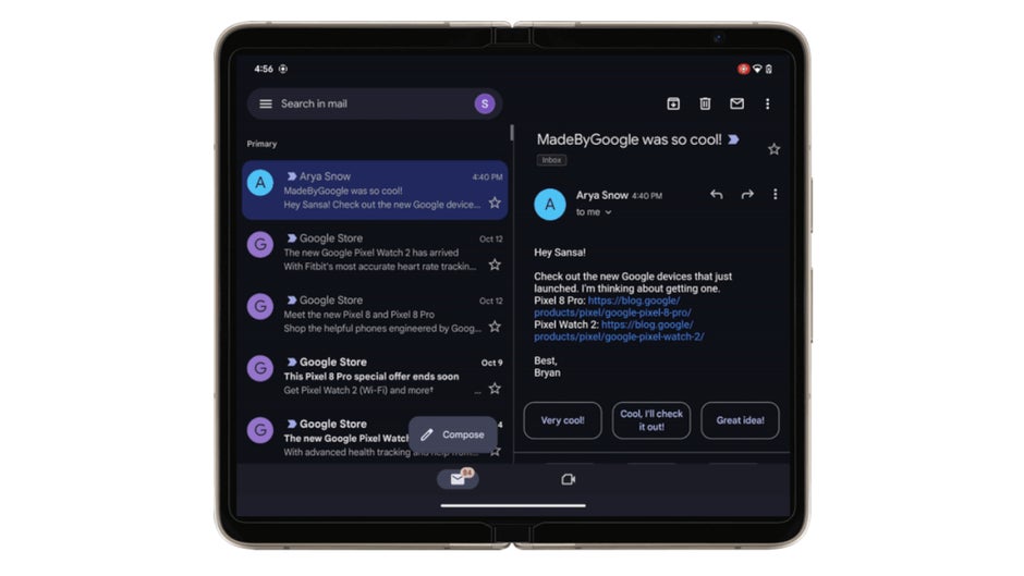 Google adds more functionality to Gmail on tablets and foldable phones ...