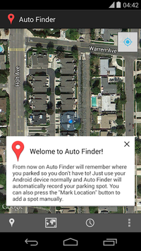 Auto Finder for Android automatically pins your car when parked, so you ...