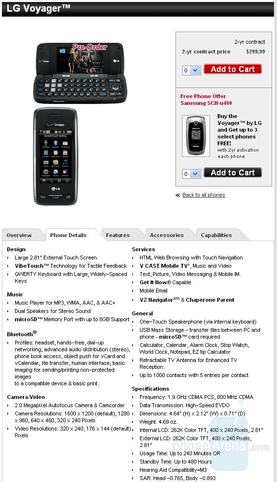 LG Voyager and Venus available for Pre-Order - PhoneArena