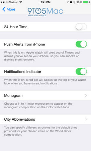 The Apple Watch Companion app will control the settings of your iOS timepiece from an iPhone ...