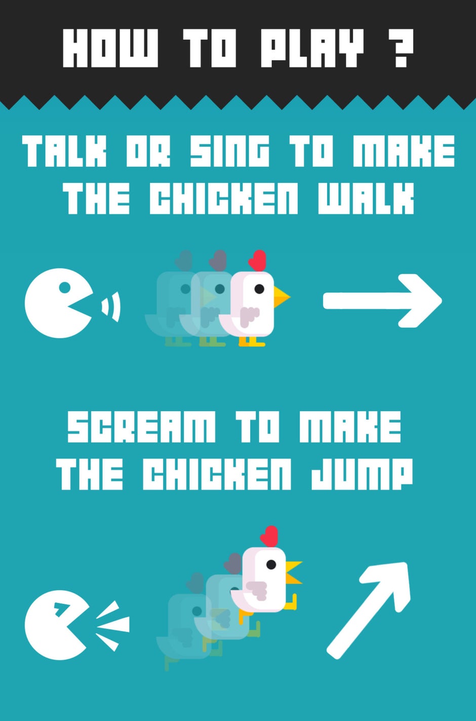 Chicken Scream is a game where you make a chicken run by shouting at ...