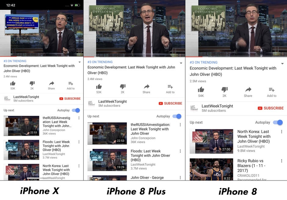 Apple iPhone X vs iPhone 8 Plus vs iPhone 8: Interface comparison ...