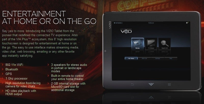 The Android-running Vizio VIA Phone and Vizio VIA Tablet are also your ...