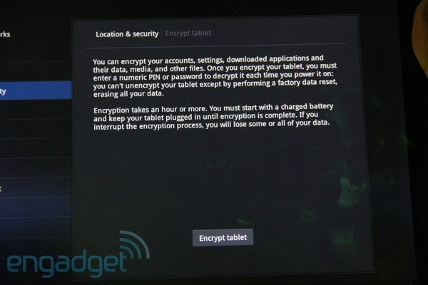 Android Honeycomb adds an 'Encrypt Tablet' security option - PhoneArena