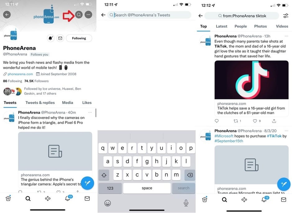 Twitter makes it easier to search through subscribers' tweets on iOS ...