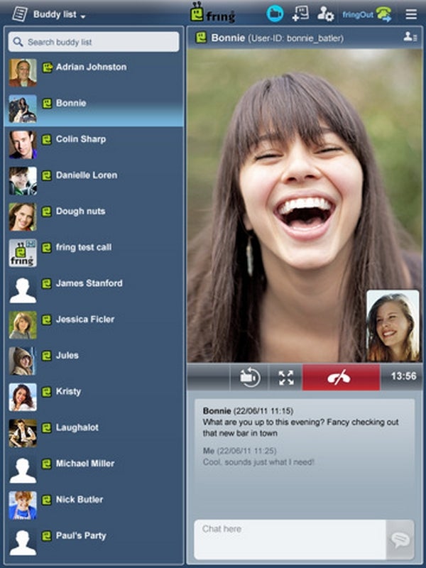 Fring scales up its 4-way video chat app for the iPad screen, no need ...