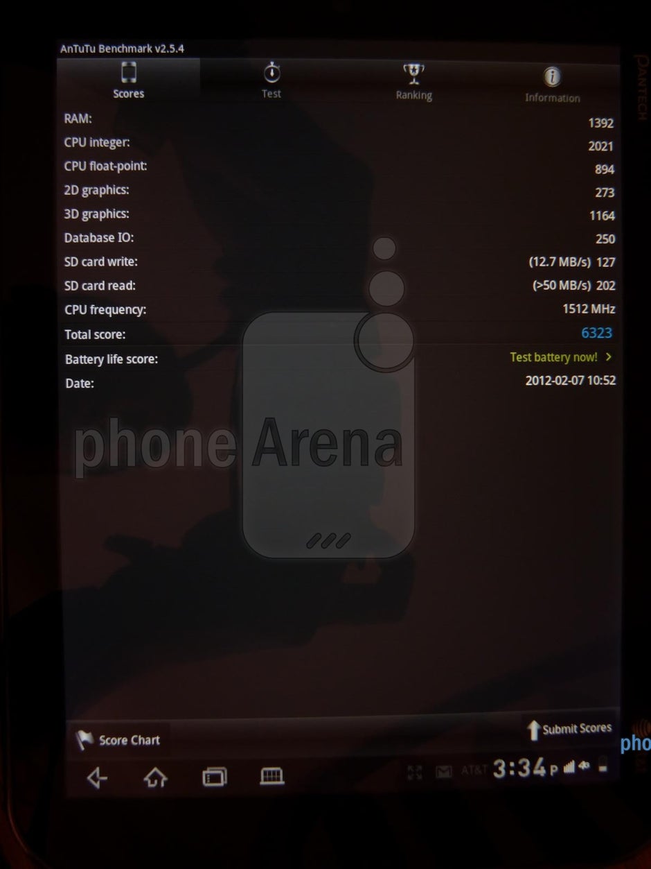 Pantech Element benchmark tests - PhoneArena