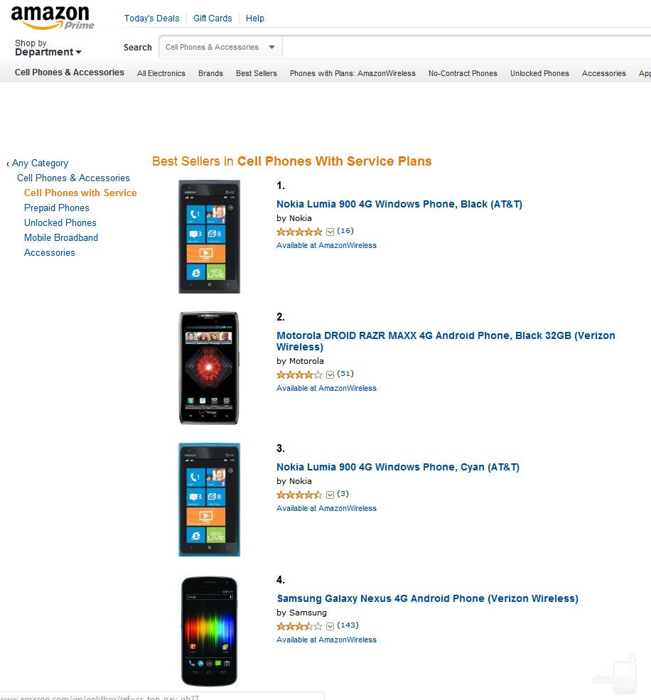 Lumia 900 shoots to the top of Amazon phone sales - PhoneArena