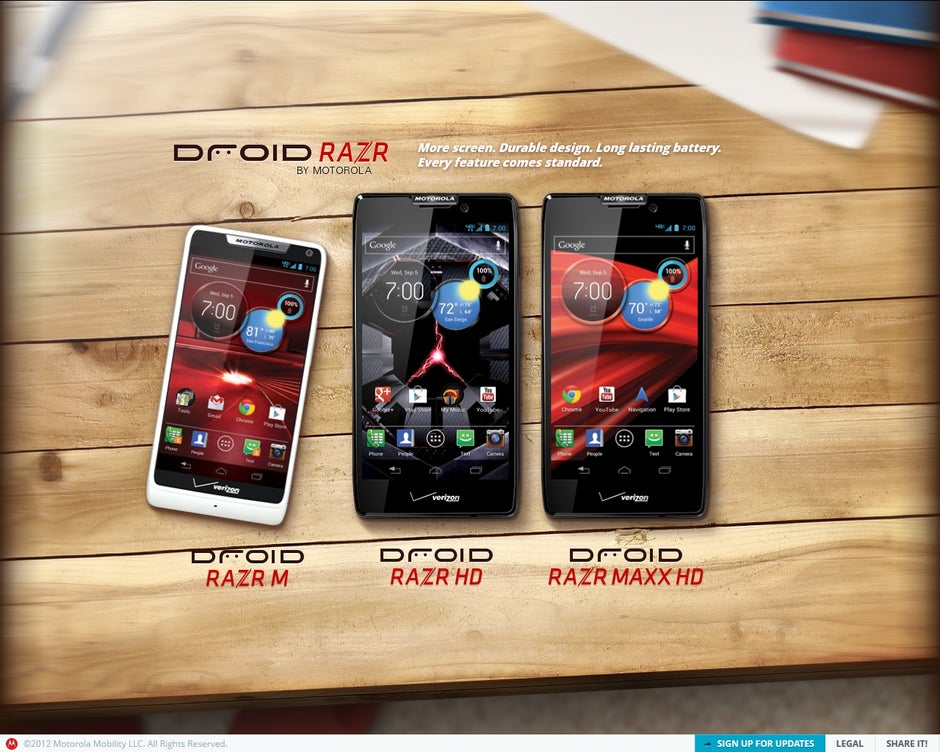 Dedicated "RAZR" site shows off the DROID RAZR M, RAZR HD, and RAZR ...