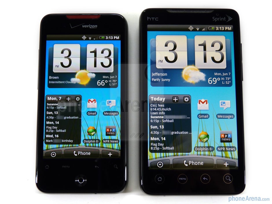 HTC EVO 4G and HTC DROID Incredible: side by side - PhoneArena