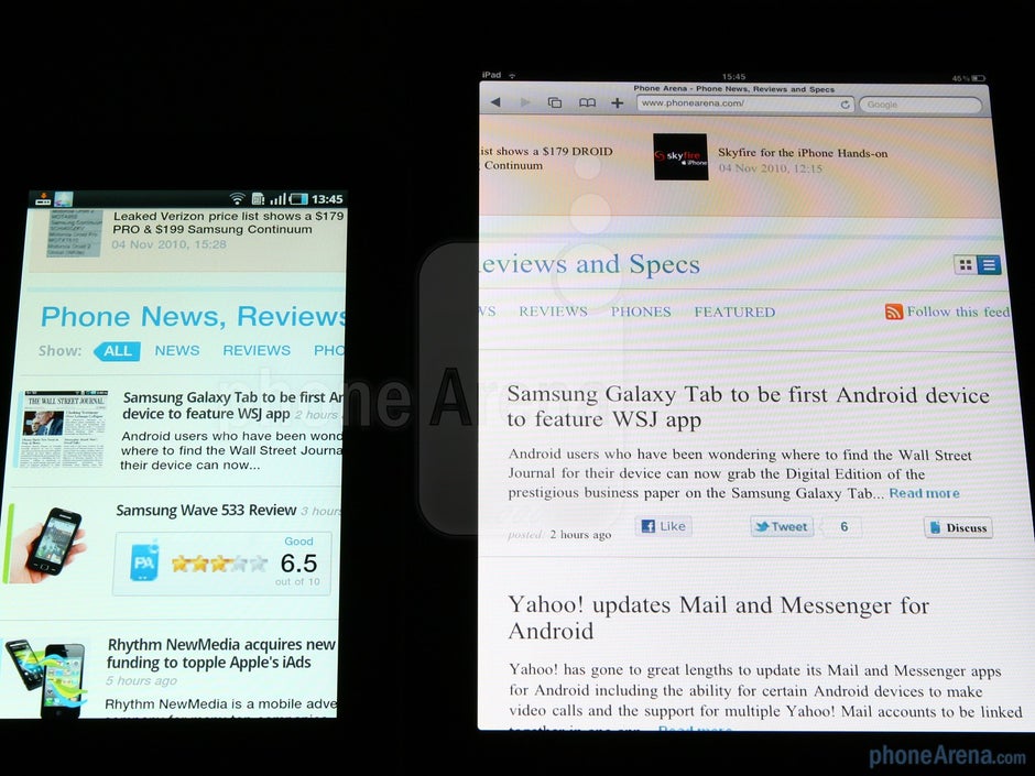Samsung Galaxy Tab vs Apple iPad - PhoneArena